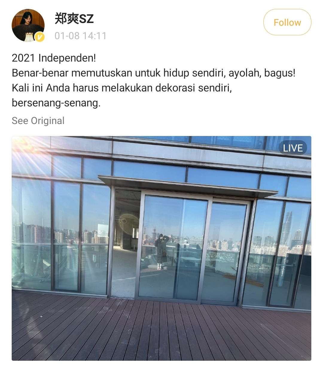 Terungkap, Inilah Harga Rumah Baru Zheng Shuang di Shanghai